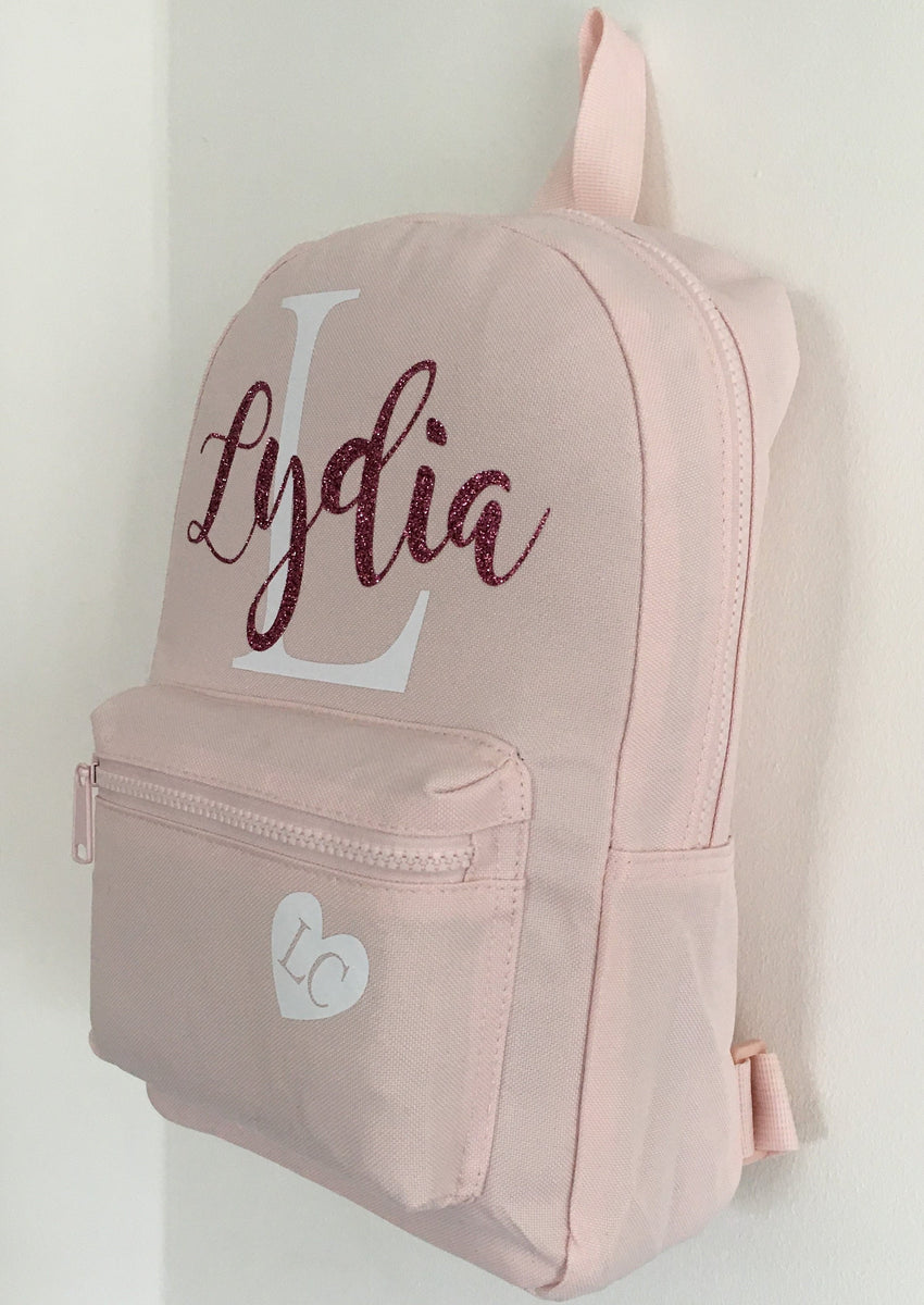 Personalised Pink Mini Backpack ADD Your NAME and Initials Back To Sch ...